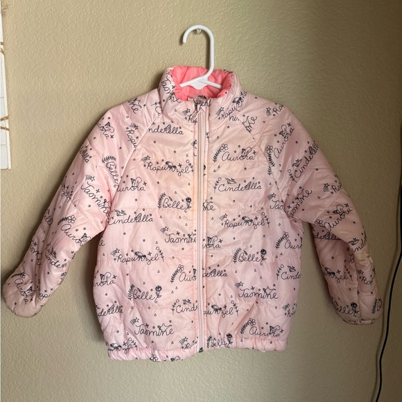 Disney | Jackets & Coats | Disney Pink Script Print Kids Puffer Jacket ...